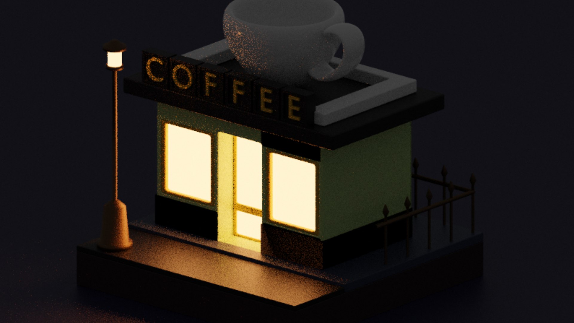 3D model Coffee Shop Low Poly - TurboSquid 2031203