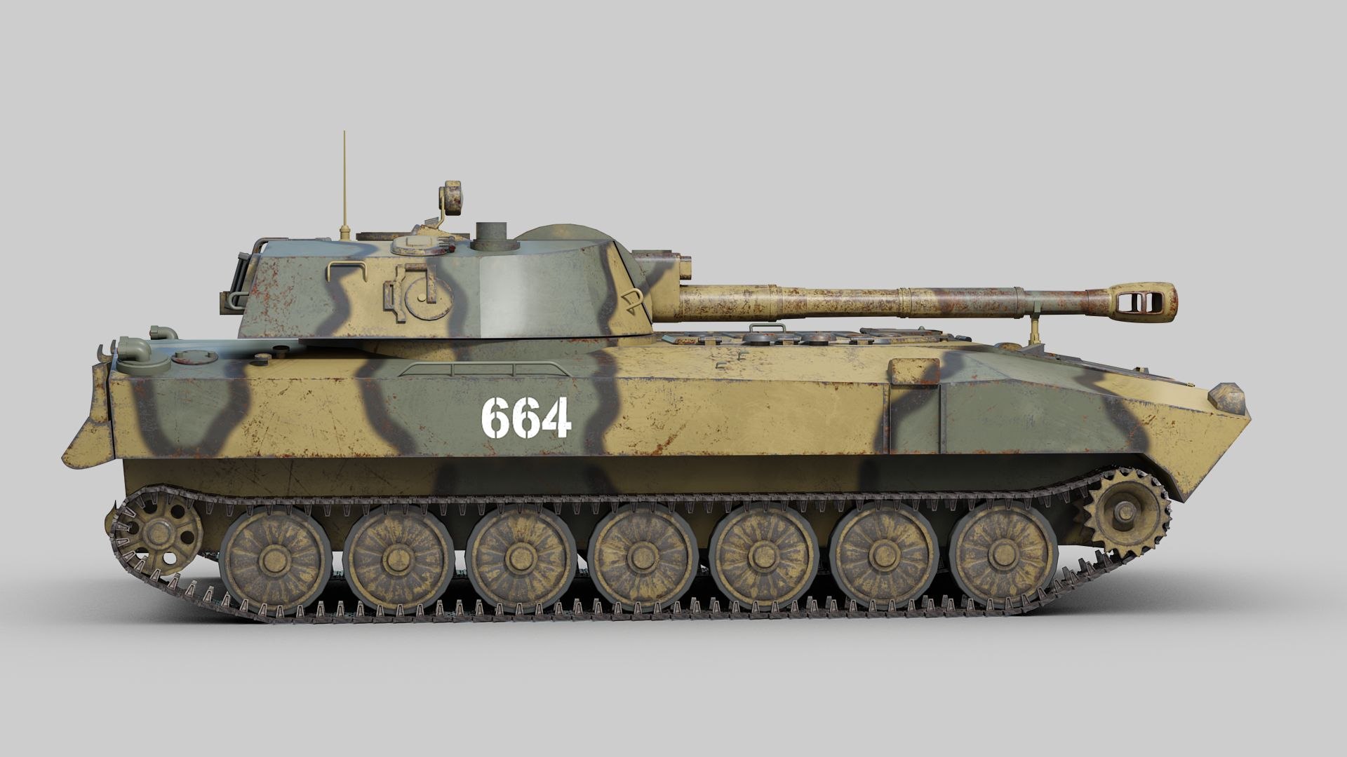 3D model 2S1 Gvozdika Camo Scheme - TurboSquid 2019973