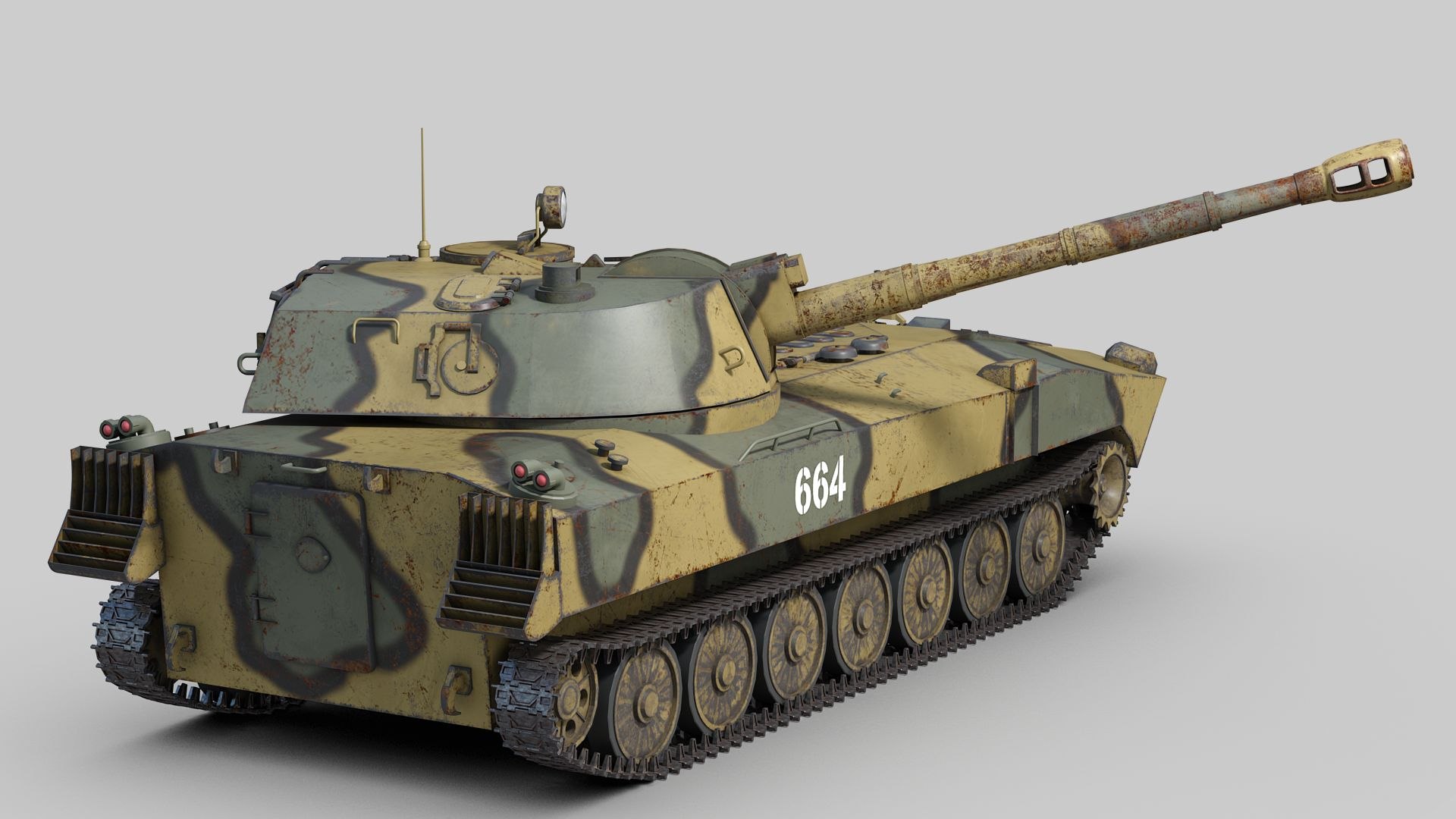 3D model 2S1 Gvozdika Camo Scheme - TurboSquid 2019973