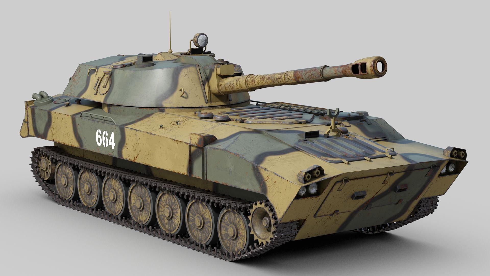 3D model 2S1 Gvozdika Camo Scheme - TurboSquid 2019973