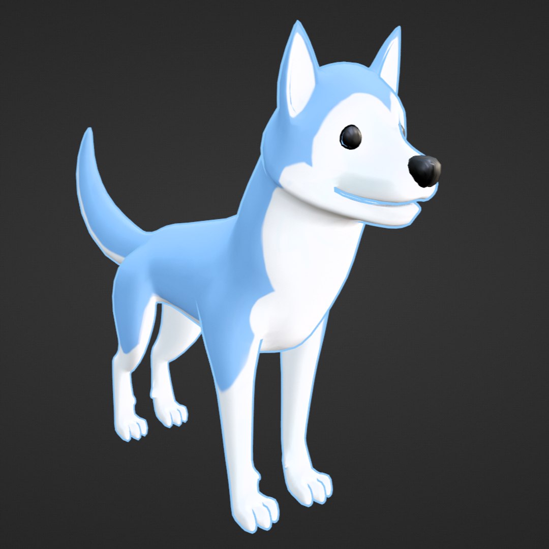 3D Stylized Blue Husky Low-poly - TurboSquid 2251072