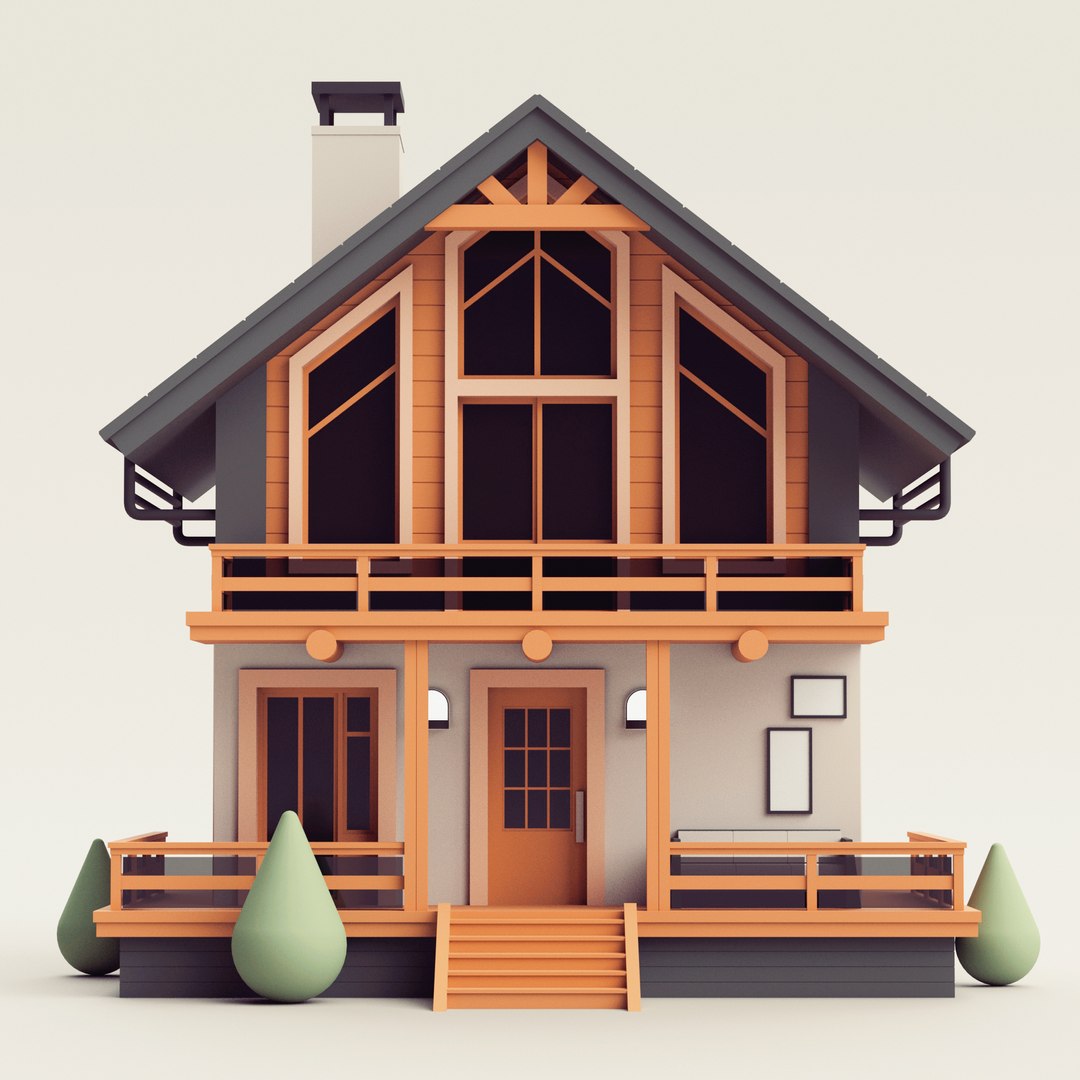 3D Model Modern Cottage 02 - TurboSquid 2164743