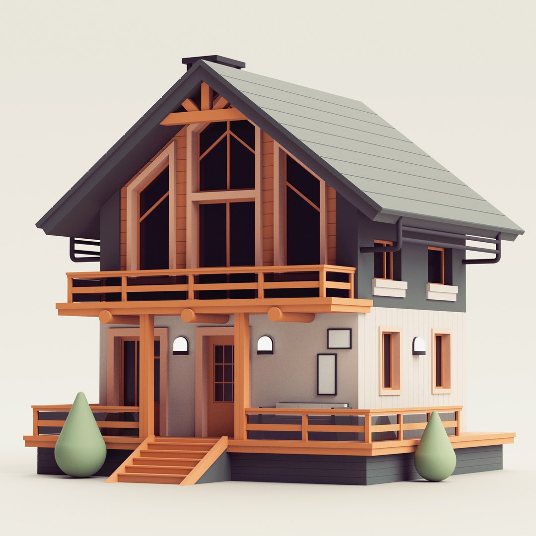 3D Model Modern Cottage 02 - TurboSquid 2164743