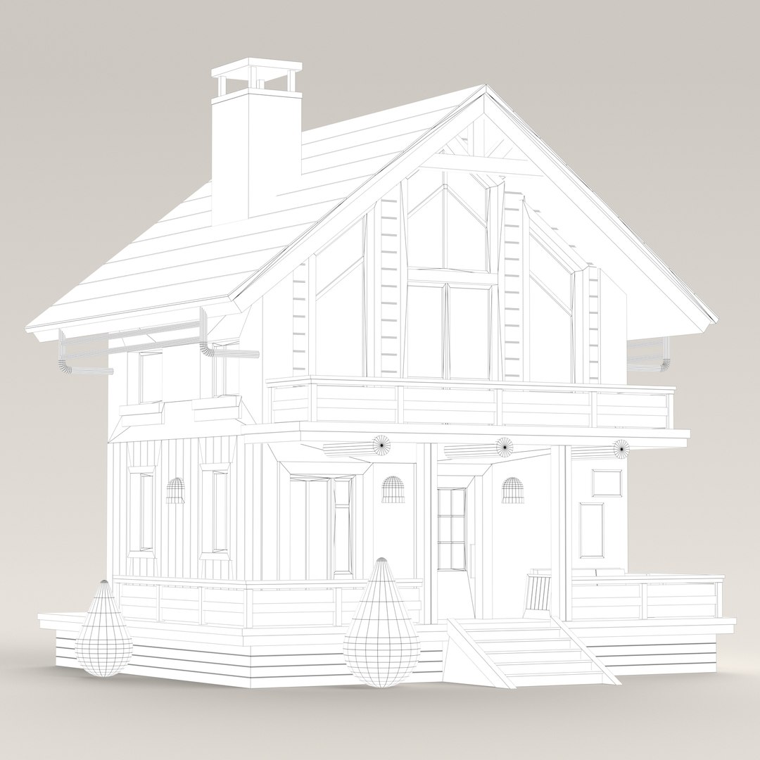 3D Model Modern Cottage 02 - TurboSquid 2164743