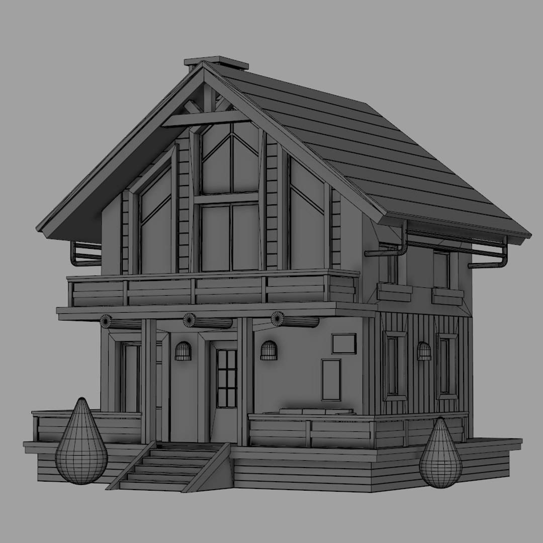 3D Model Modern Cottage 02 - TurboSquid 2164743