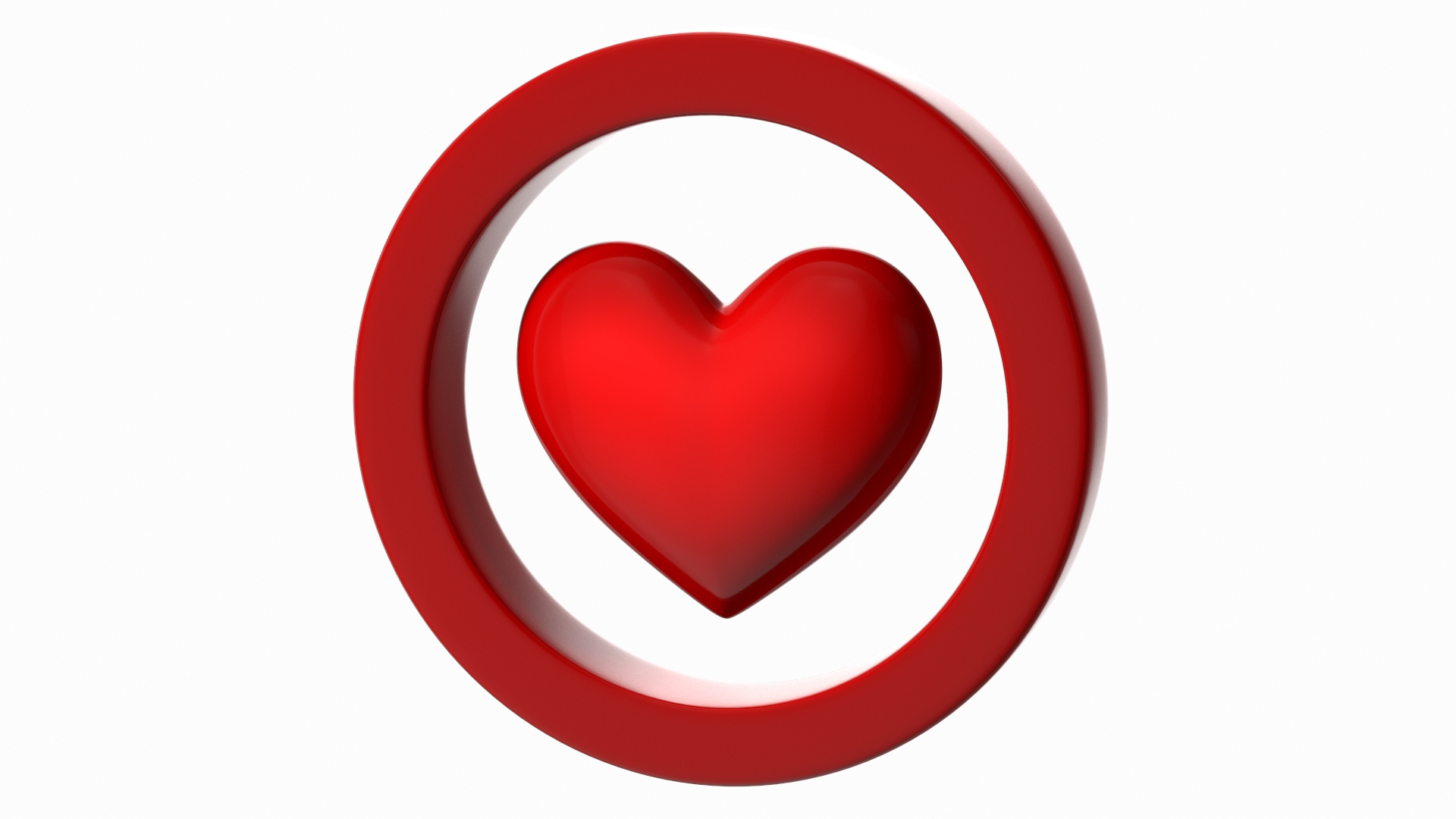Red Heart In Circle 3D Model - TurboSquid 1799493