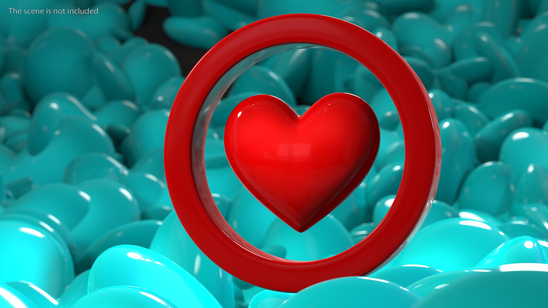 Red Heart In Circle 3D Model - TurboSquid 1799493
