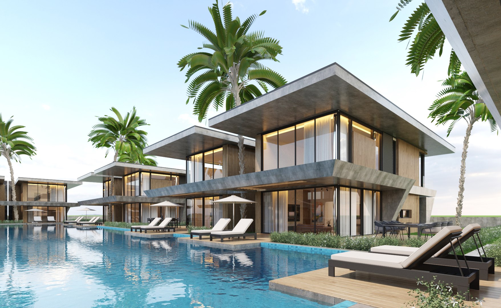 Modern Villa Complex Exterior And Interior 3D Model - TurboSquid 1937157