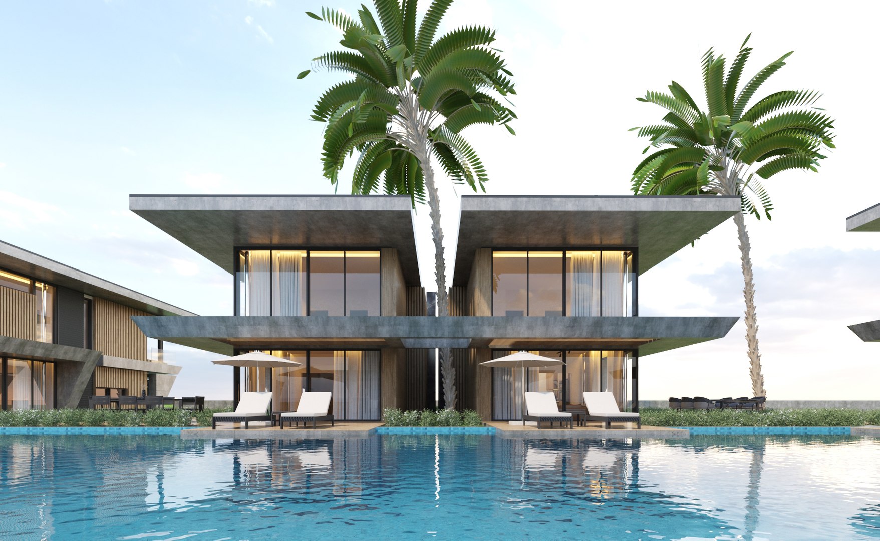 Modern Villa Complex Exterior And Interior 3D Model - TurboSquid 1937157
