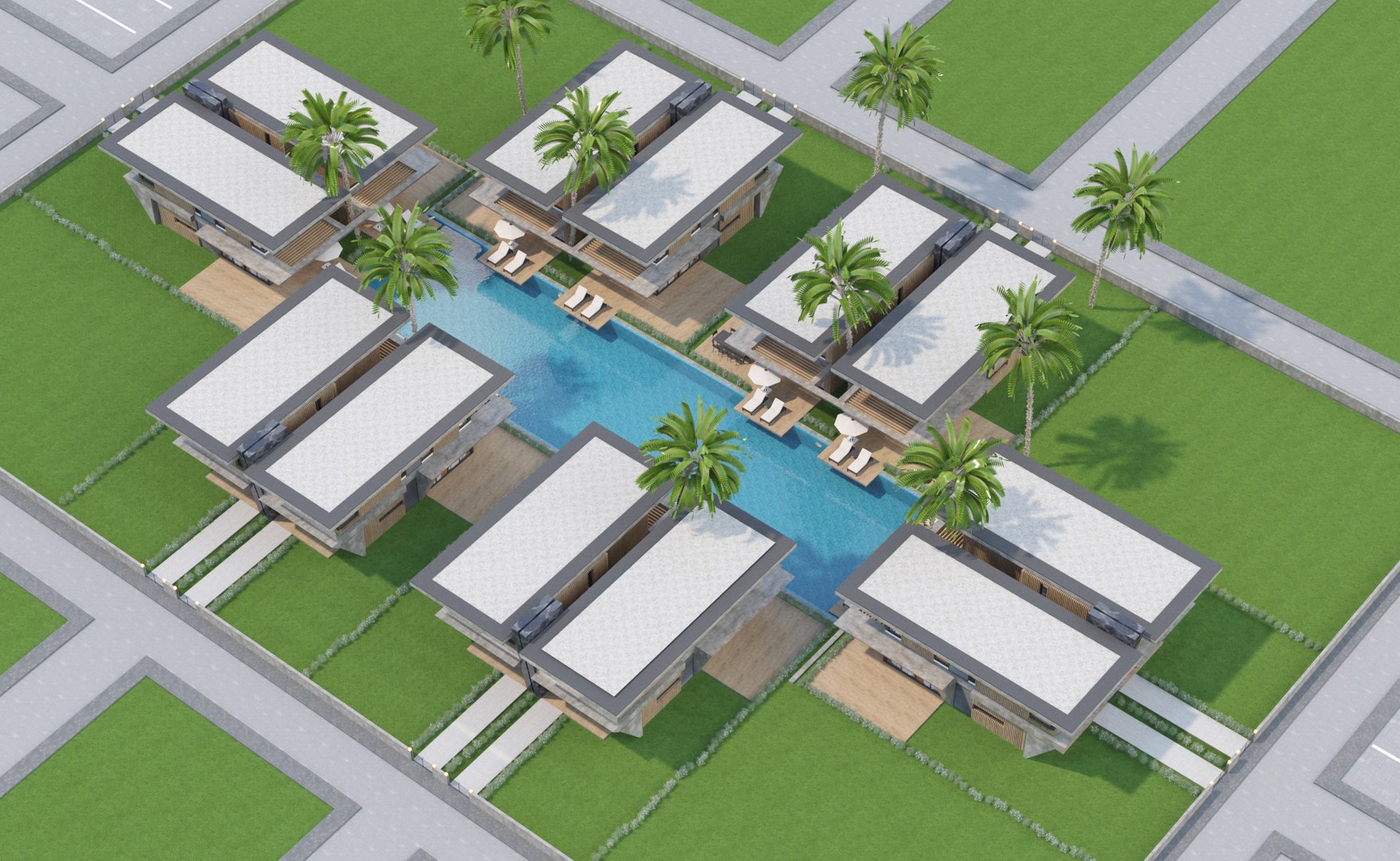 Modern Villa Complex Exterior And Interior 3D Model - TurboSquid 1937157
