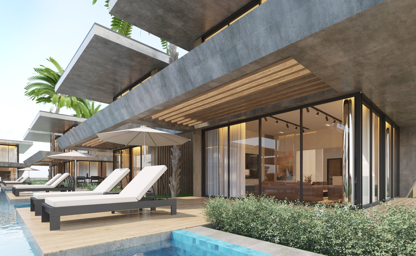 Modern Villa Complex Exterior And Interior 3D Model - TurboSquid 1937157