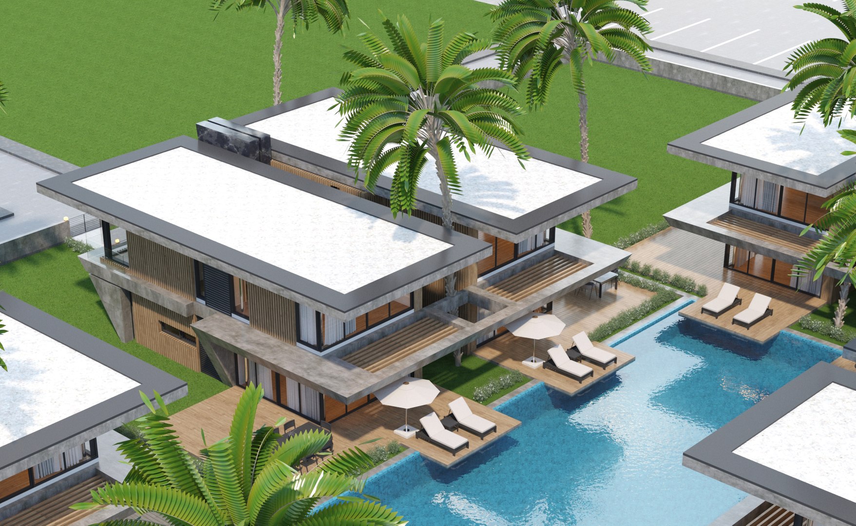 Modern Villa Complex Exterior And Interior 3D Model - TurboSquid 1937157