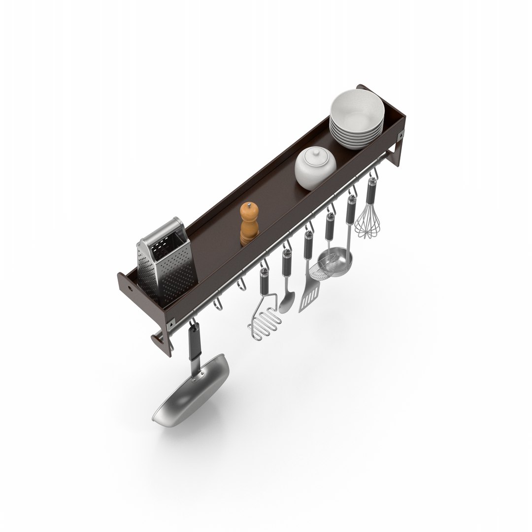 Kitchen Rack Set 3D Model - TurboSquid 1918033