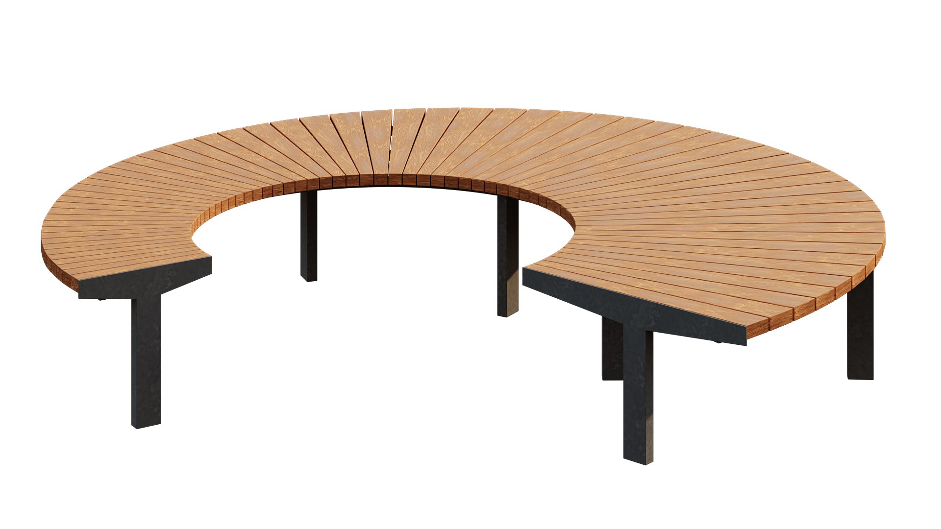 3D Model Round Park Bench Steel Structure Lago By Mmcite - TurboSquid ...