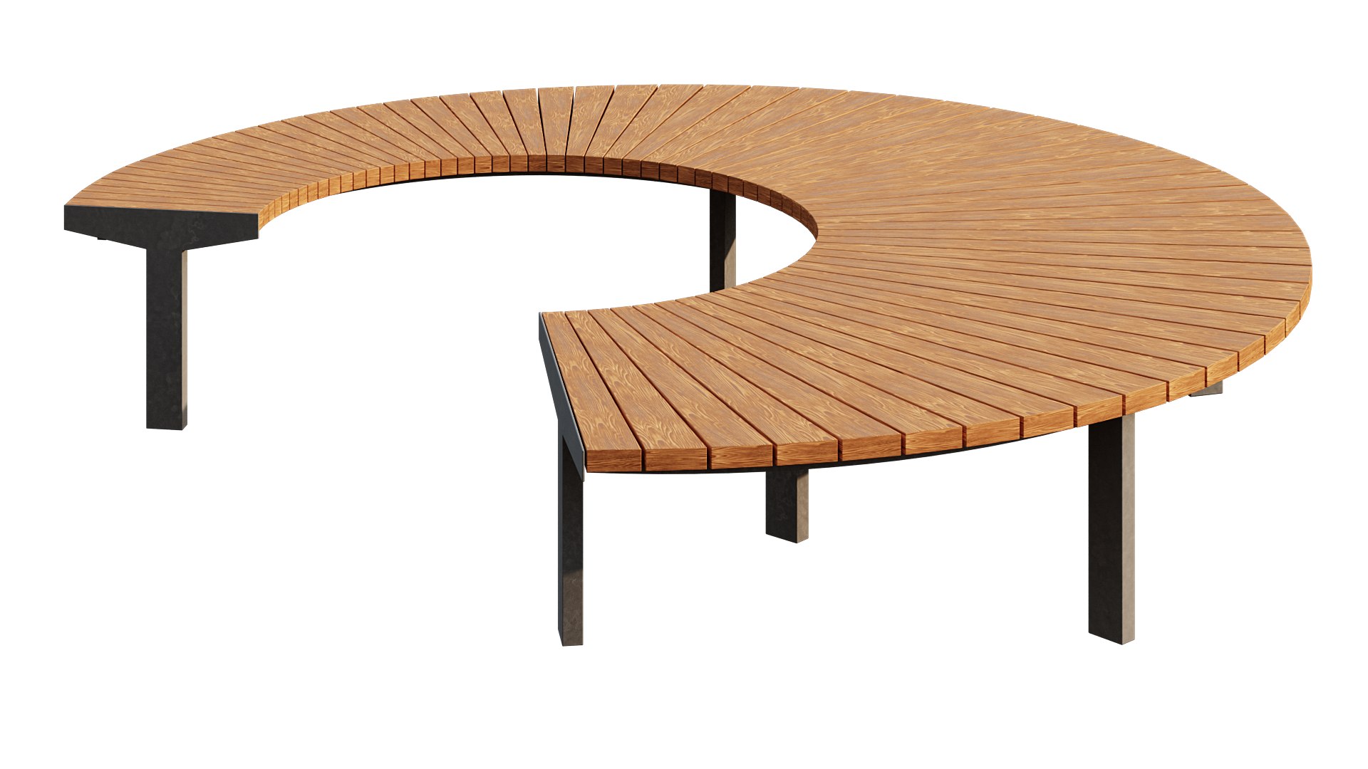 3D Model Round Park Bench Steel Structure Lago By Mmcite - TurboSquid ...