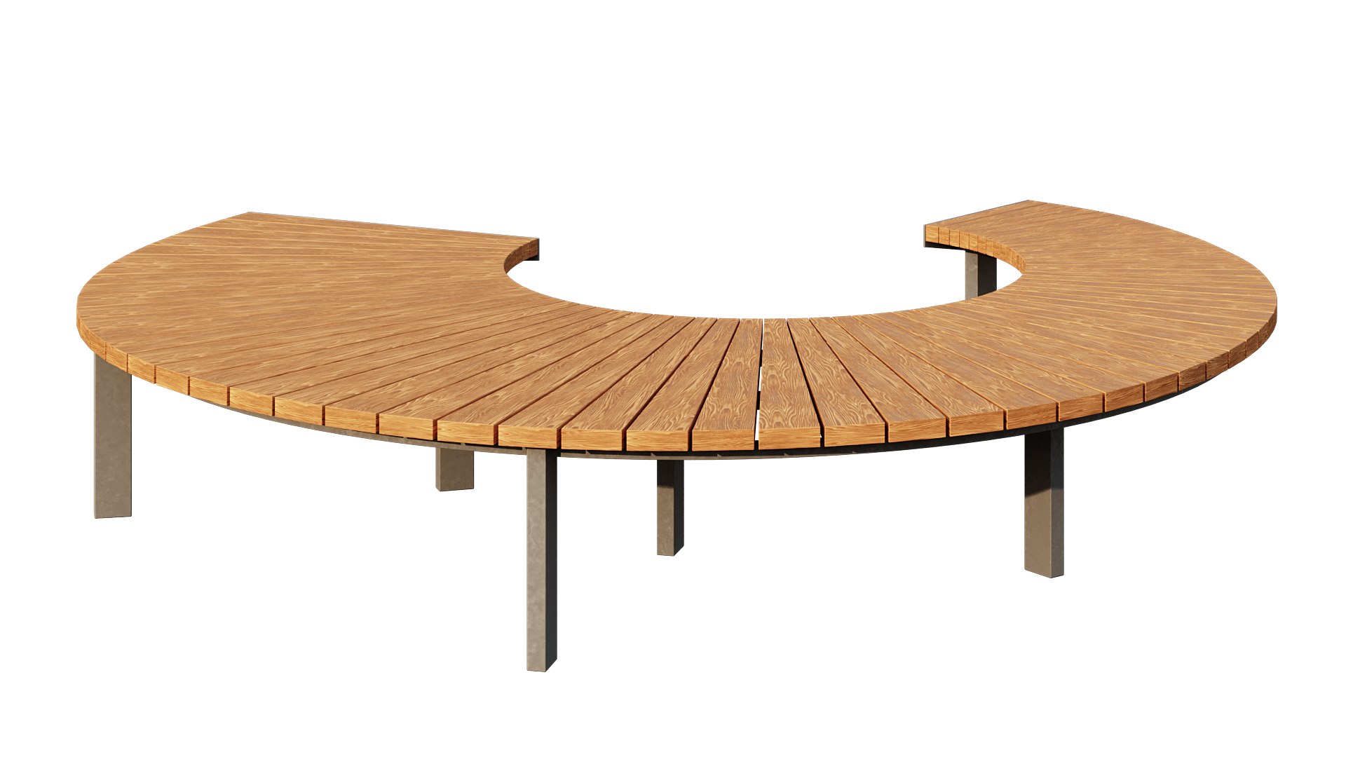 3D Model Round Park Bench Steel Structure Lago By Mmcite - TurboSquid ...