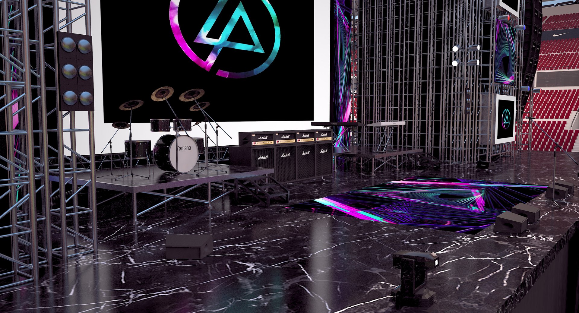 Stage Live Stadium Model - TurboSquid 1221616