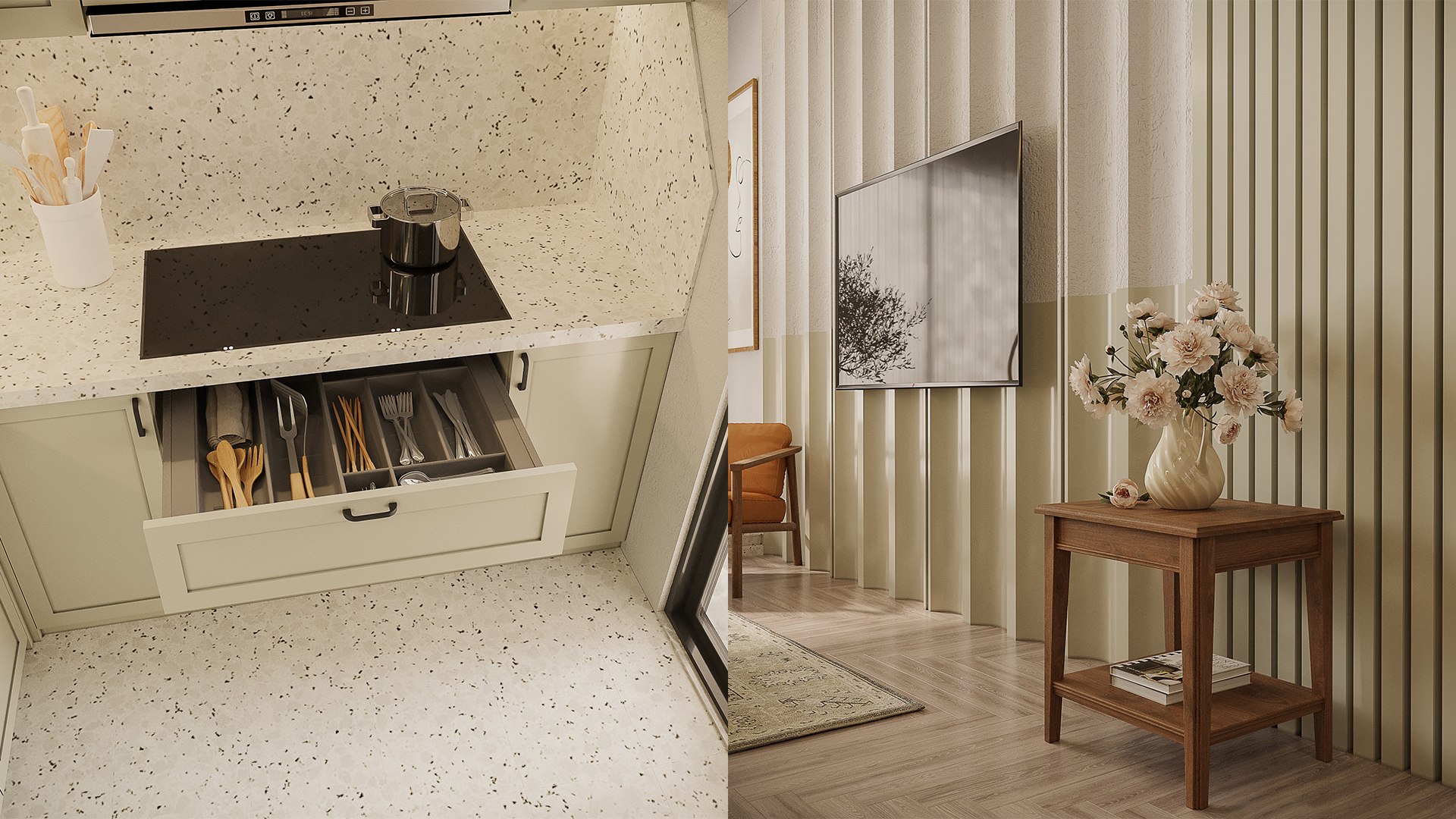 Living Kitchen 03 - Maiholuxury - MAX OBJ FBX SKP Simlab Collada ...