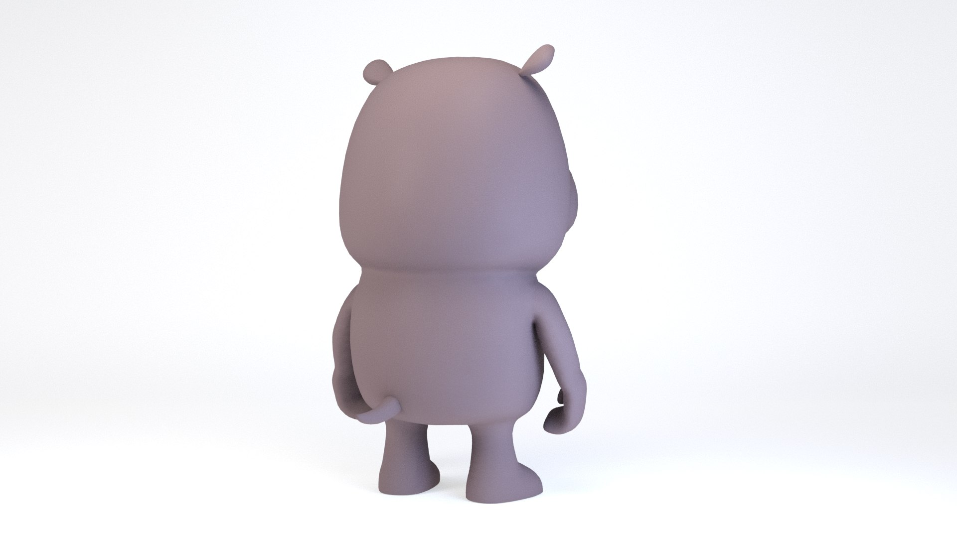 Cartoonish Humanoid Hippopotamus Character Low-poly 3D Model 3D Model ...