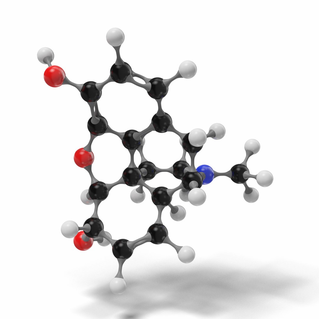 3D morphine molecule c17h19no3 modeled - TurboSquid 1553214