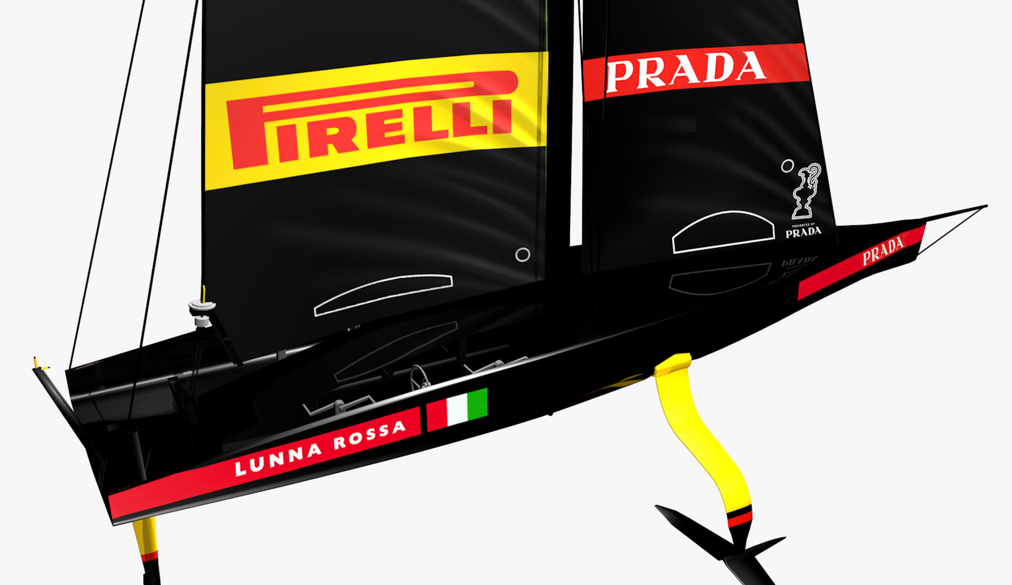 AC75 Prada Luna Rossa 美洲杯游艇3D模型 - TurboSquid 1683334