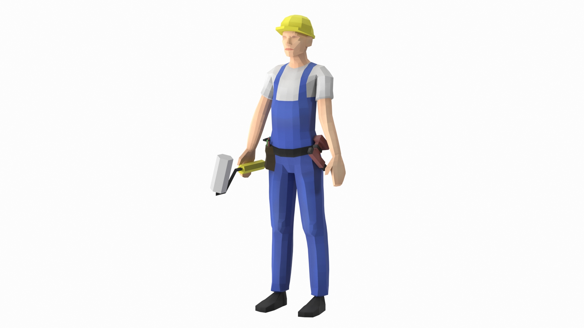 Low Poly Construction Worker 3D Model - TurboSquid 2183290