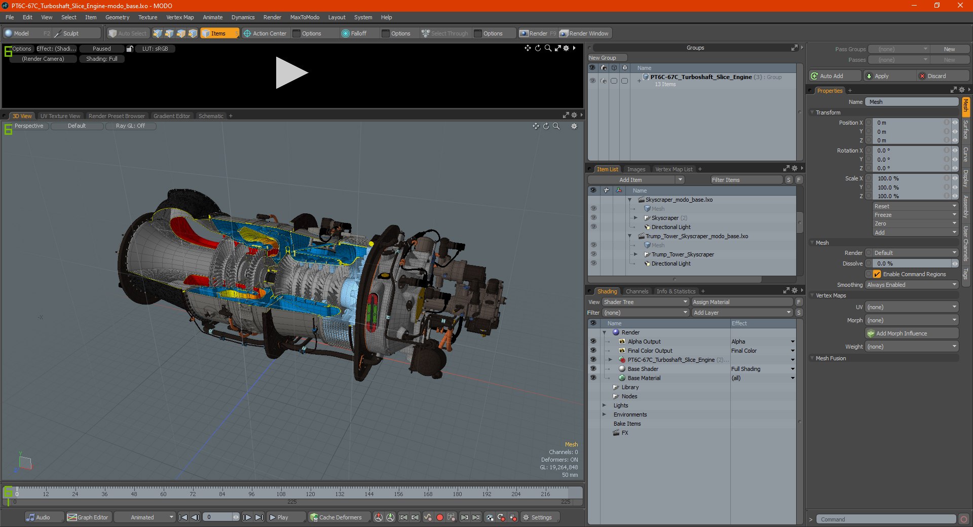 3D Pt6c-67c Turboshaft Slice Engine - TurboSquid 1612650