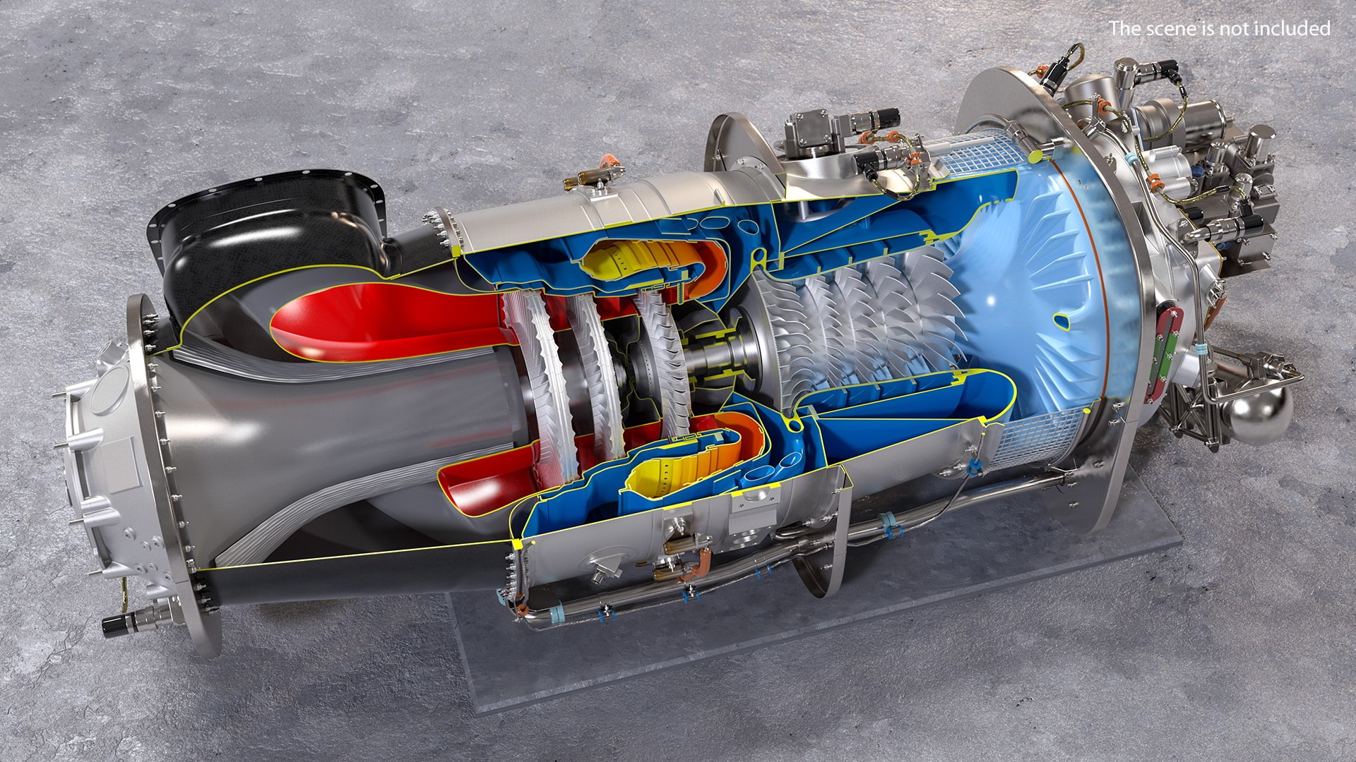 3D pt6c-67c turboshaft slice engine - TurboSquid 1612650