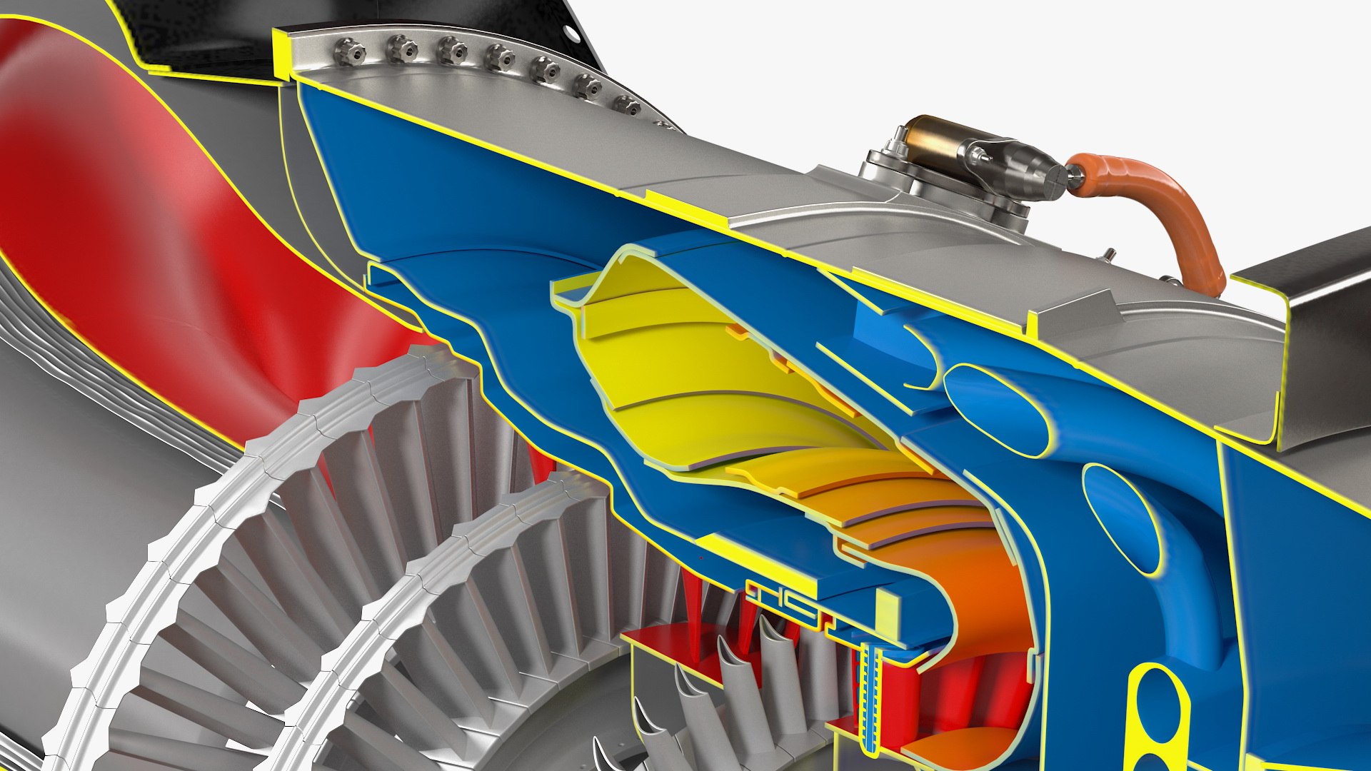 3D pt6c-67c turboshaft slice engine - TurboSquid 1612650
