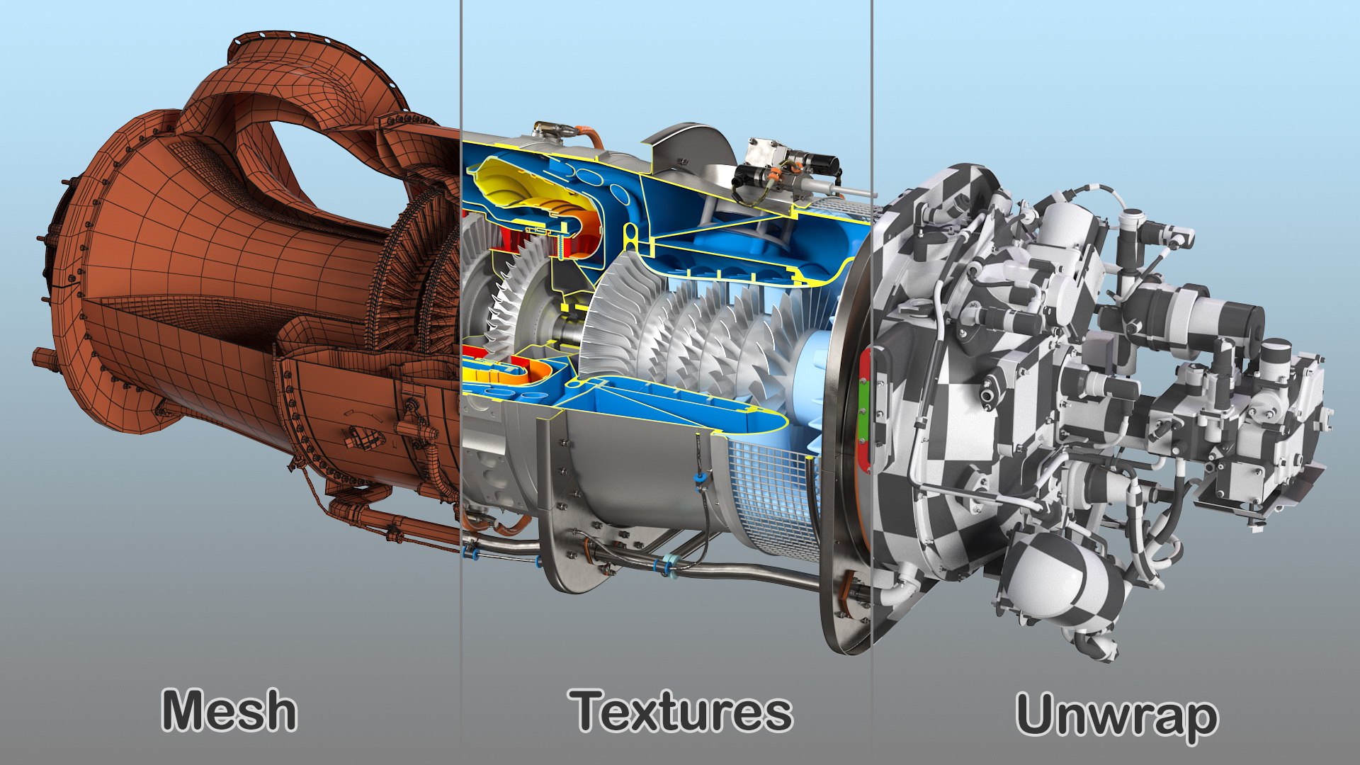 3D pt6c-67c turboshaft slice engine - TurboSquid 1612650