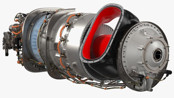 PT6C-67C 터보 샤프트 슬라이스 엔진 3D 모델 - TurboSquid 1612650