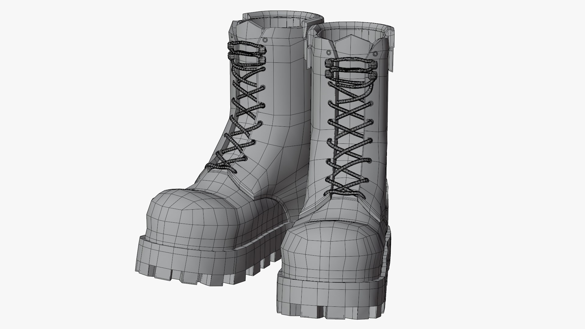 3D model low poly leather boots - TurboSquid 1964351