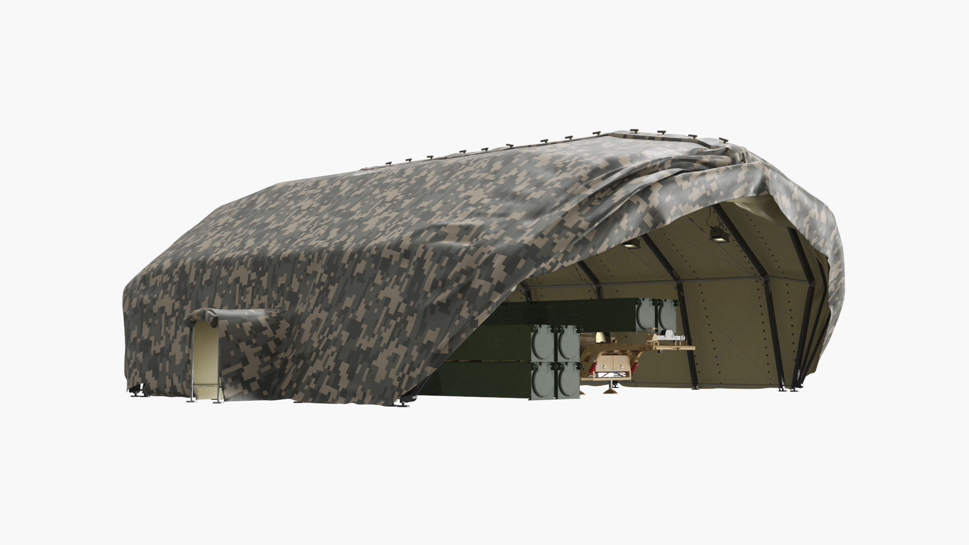 Mixed Color Tactical Launcher Under Army Shelter 3D Model - TurboSquid ...