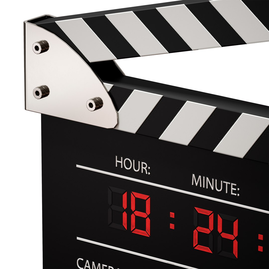 3D Clock Movie Clapperboard Numerator Model - TurboSquid 1998093