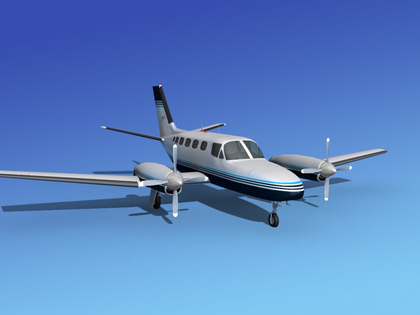 Built Cessna 441 Conquest 3d Model