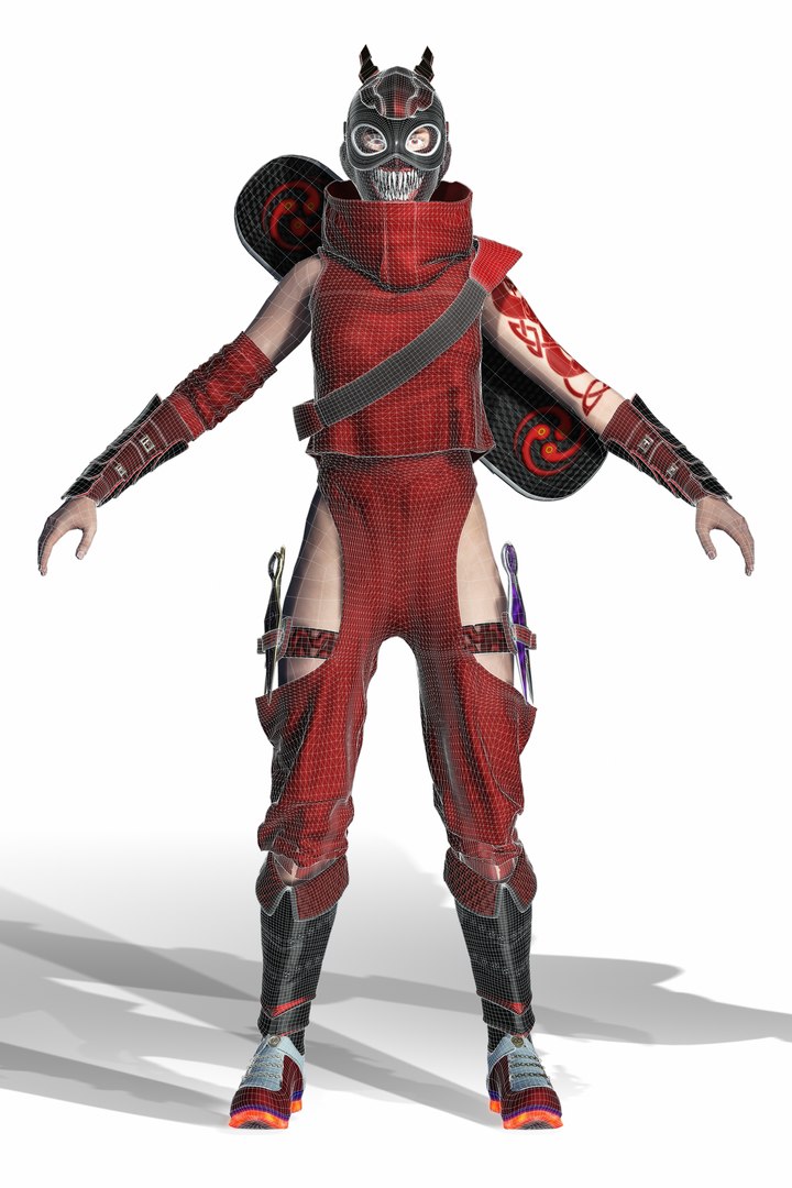 3D Kuro Oni Stylized SciFi Ninja Assassin GameReady Character Model - TurboSquid 2398366