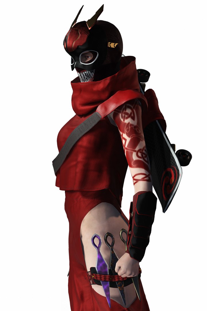 3D Kuro Oni Stylized SciFi Ninja Assassin GameReady Character Model - TurboSquid 2398366