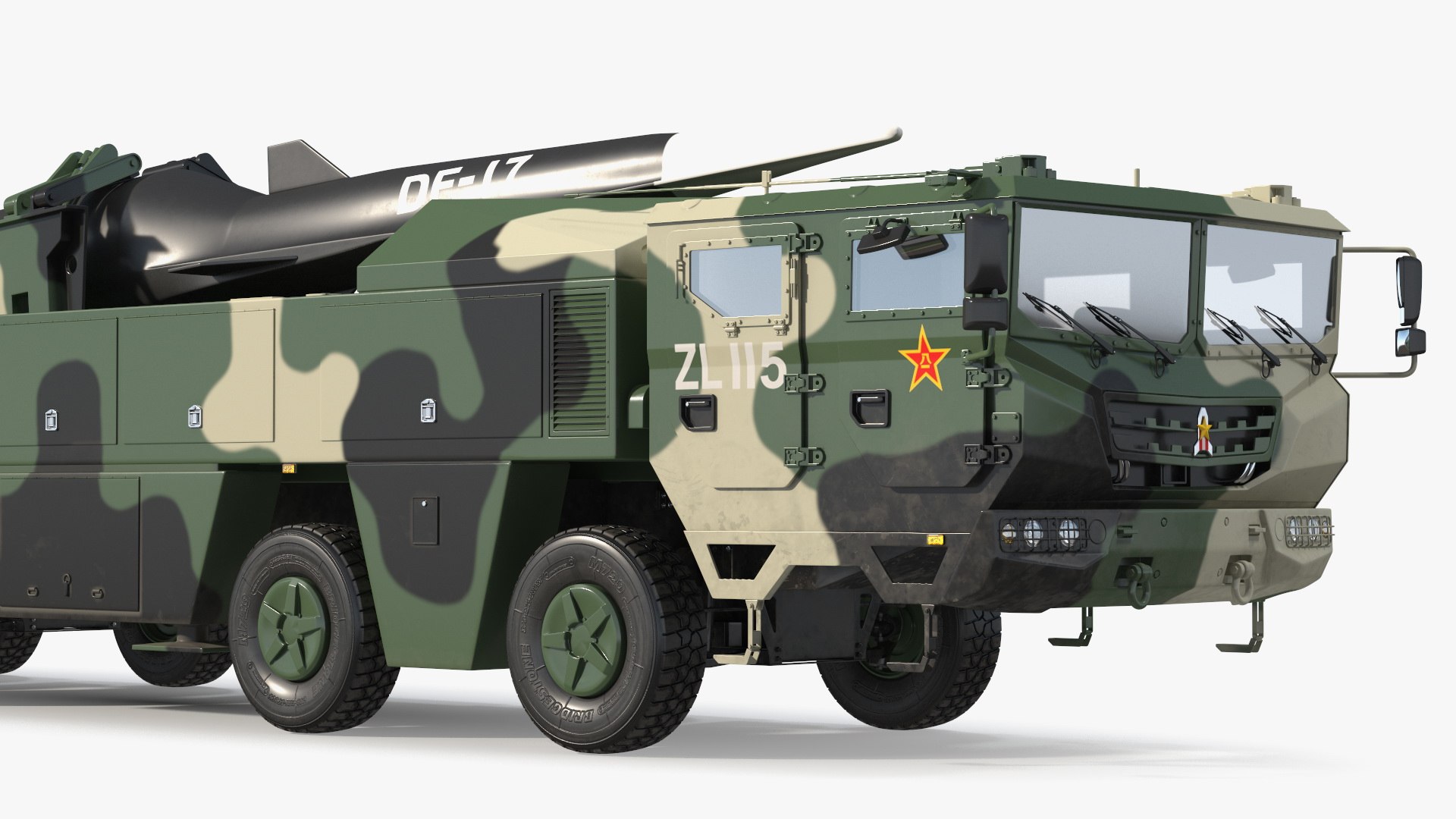 DF-17 Missile On Road Mobile Vehicle Rigged For Maya Model - TurboSquid ...