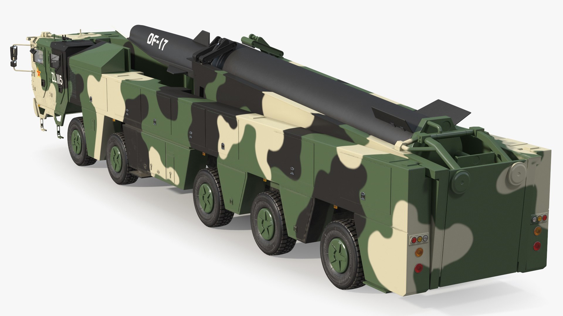 DF-17 Missile On Road Mobile Vehicle Rigged For Maya Model - TurboSquid ...