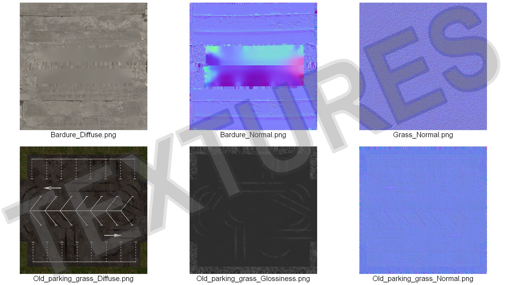 3D Empty Street Parking 26 Lots Old Fur Model - TurboSquid 2250643