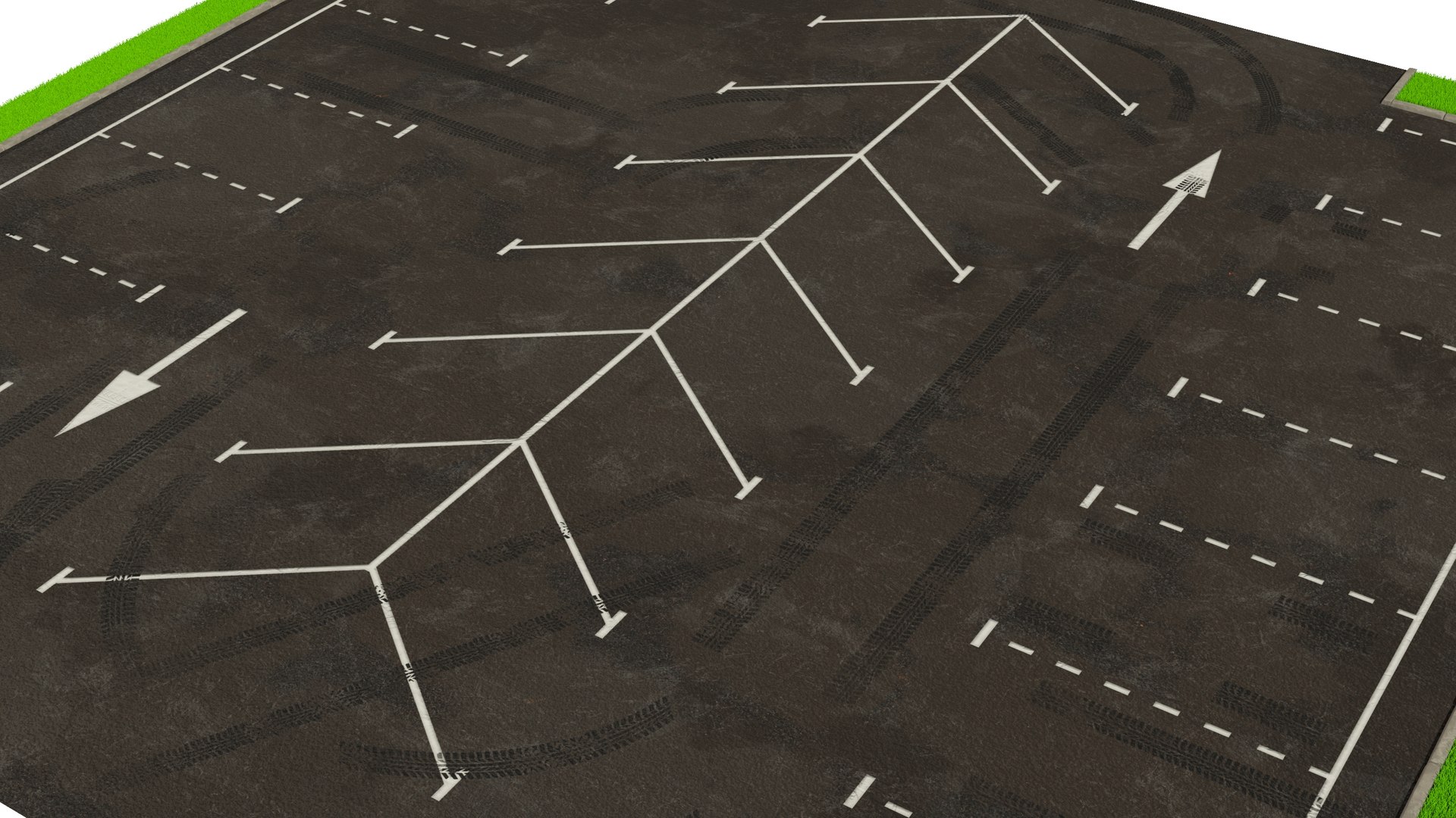 3D Empty Street Parking 26 Lots Old Fur Model - TurboSquid 2250643