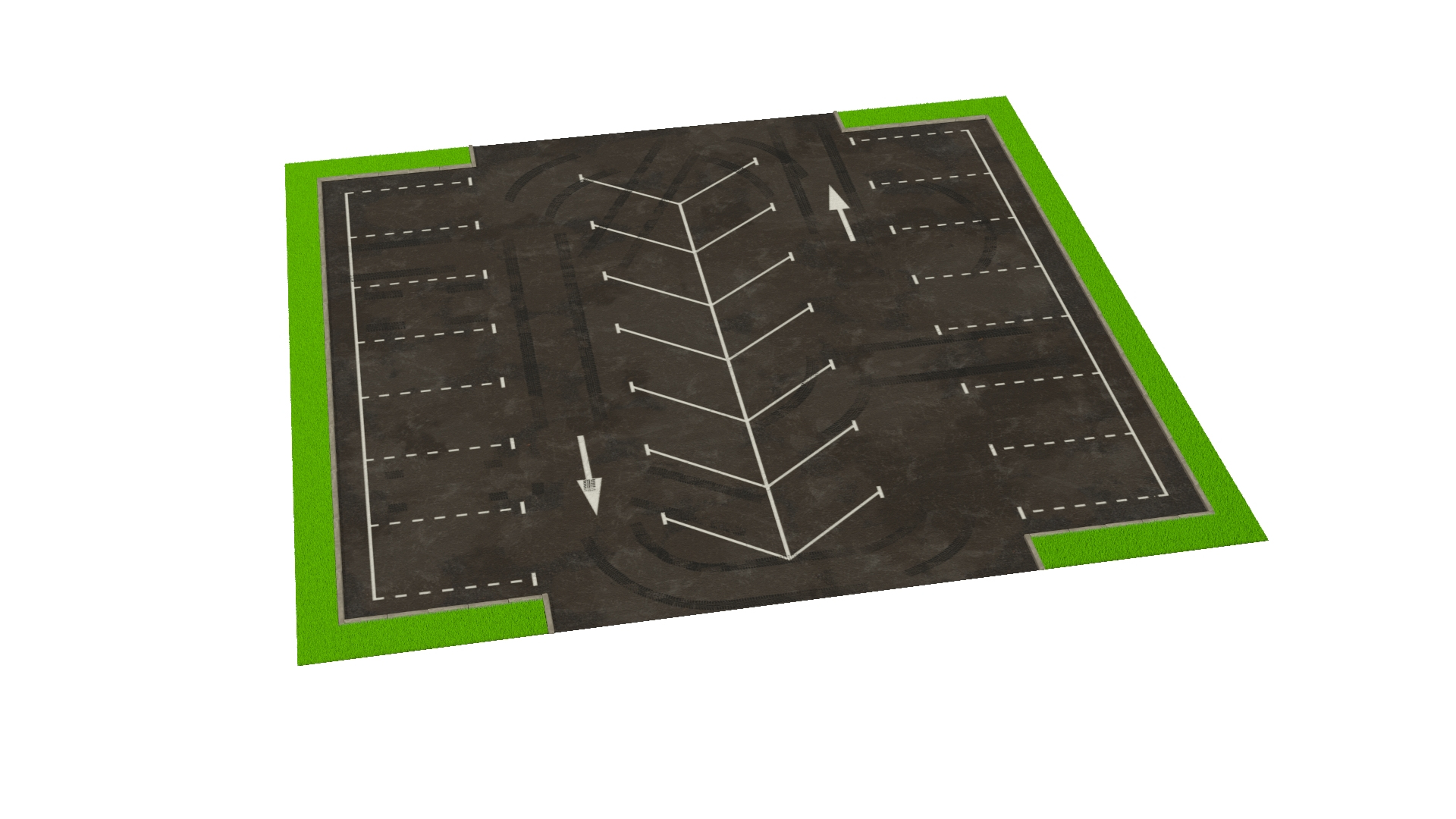 3D Empty Street Parking 26 Lots Old Fur Model - TurboSquid 2250643