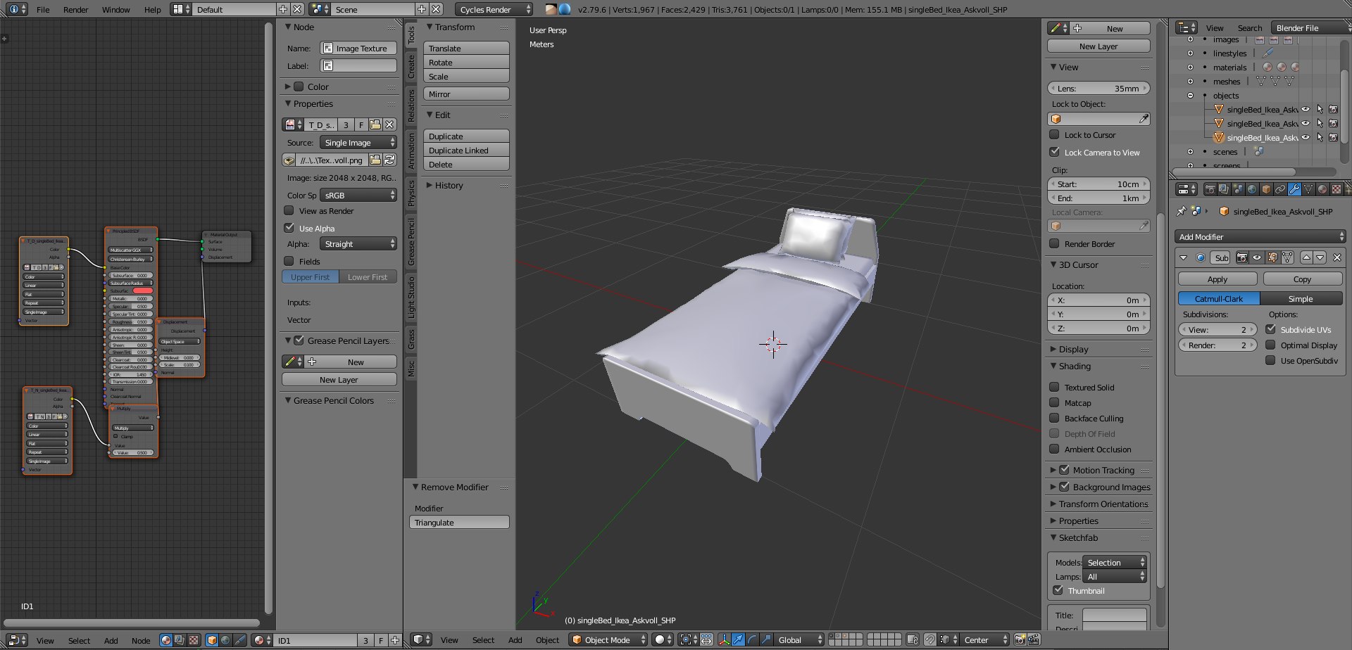 Singlebed Ikea Askvoll Model - TurboSquid 1370946