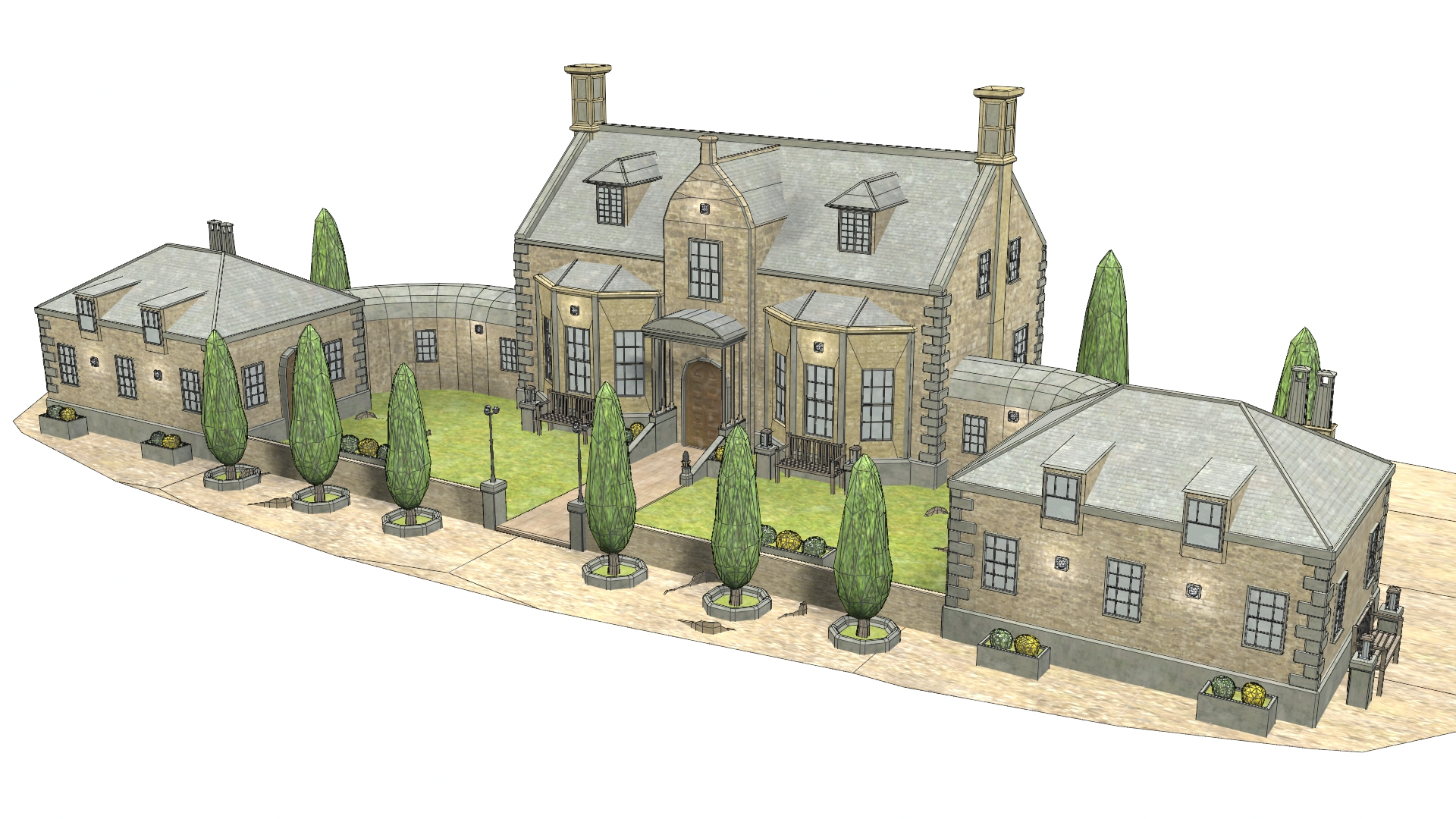 - manor houses 3D model - TurboSquid 1699958