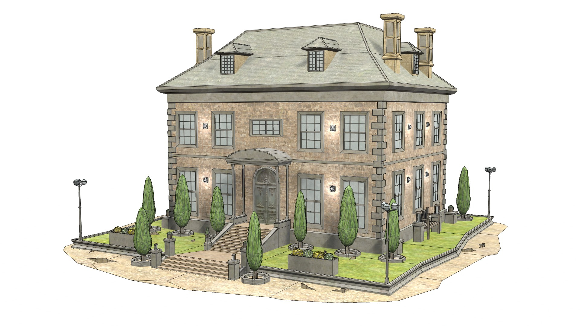 - manor houses 3D model - TurboSquid 1699958