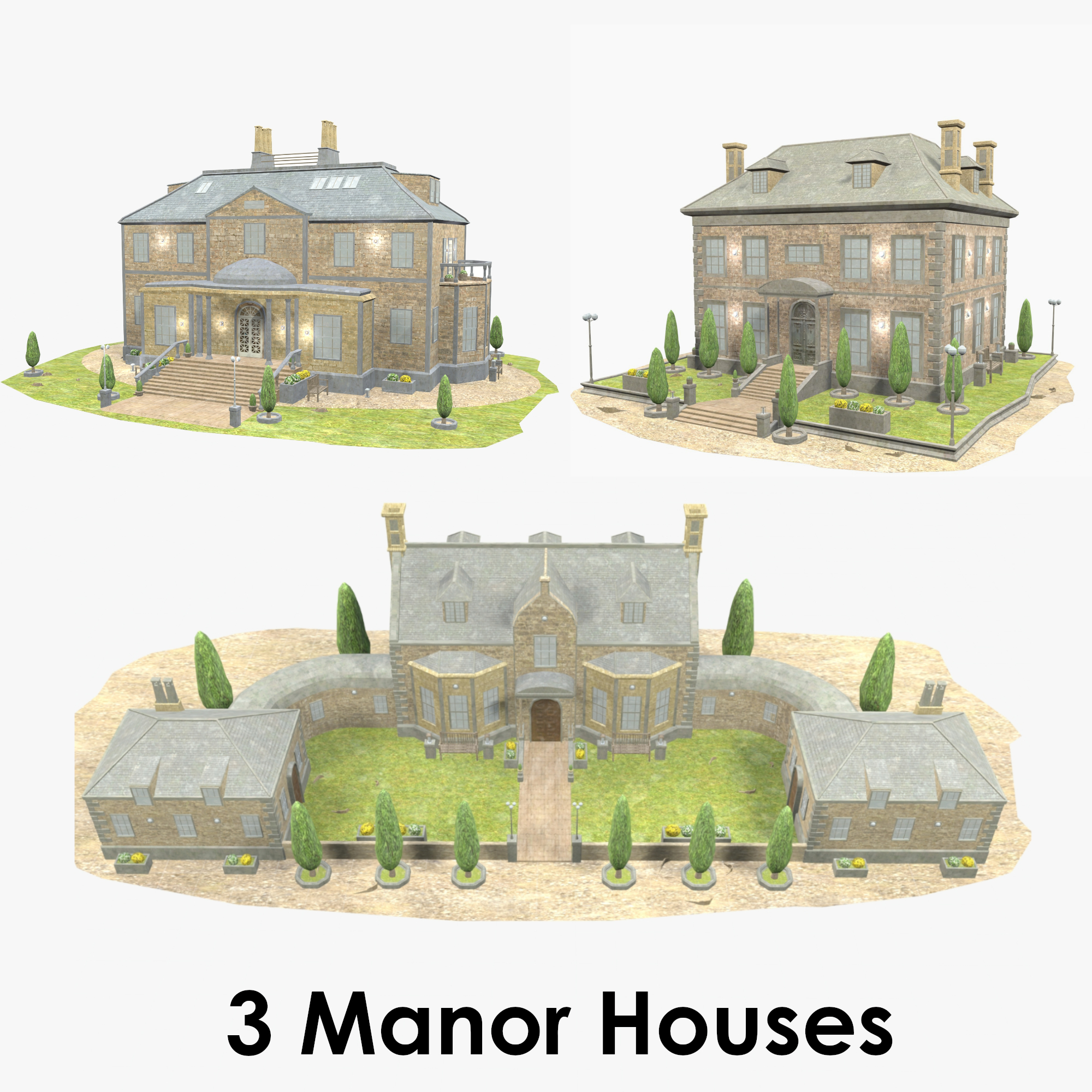 - manor houses 3D model - TurboSquid 1699958