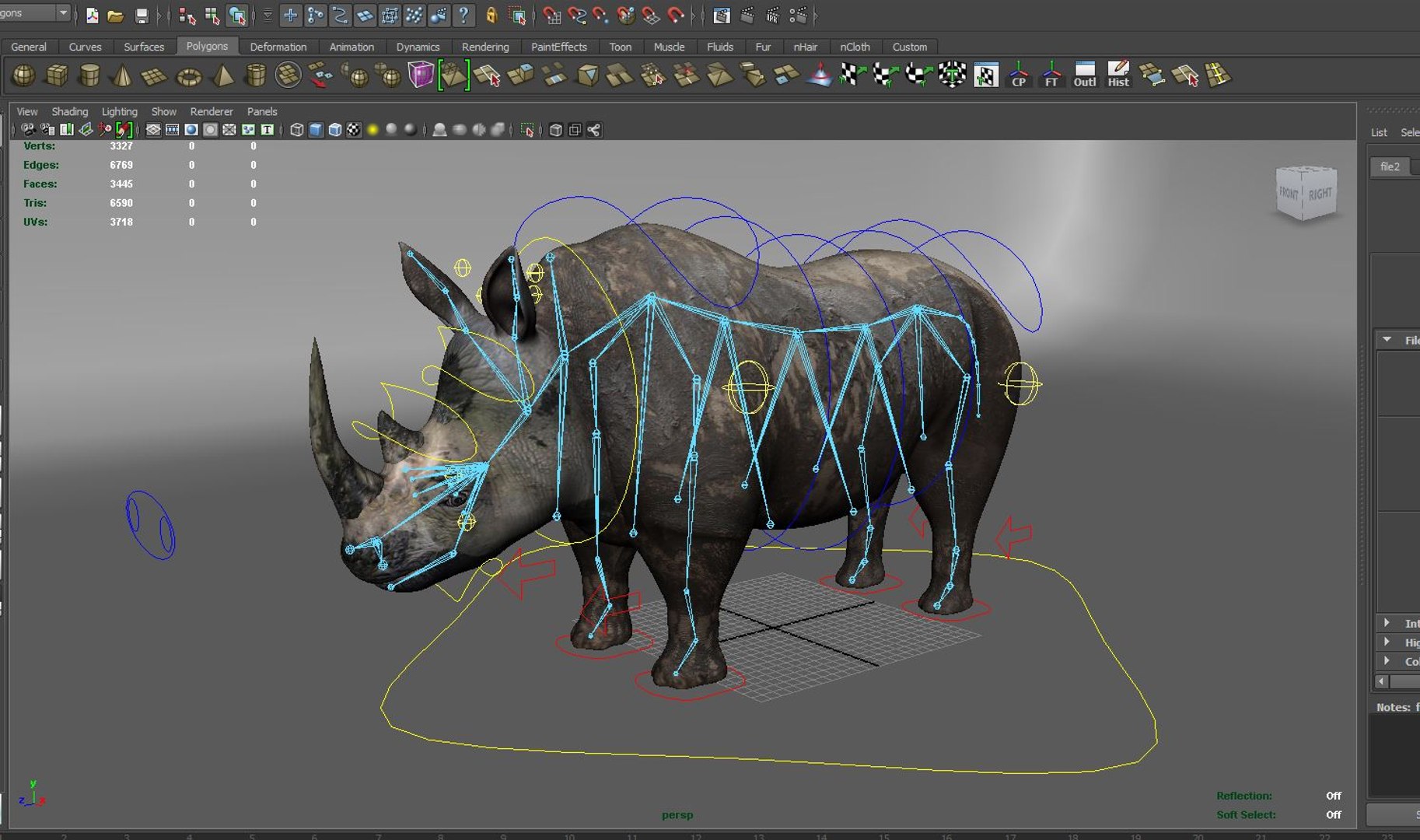 Dirty Rhino Rigged 3D Model - TurboSquid 1268962