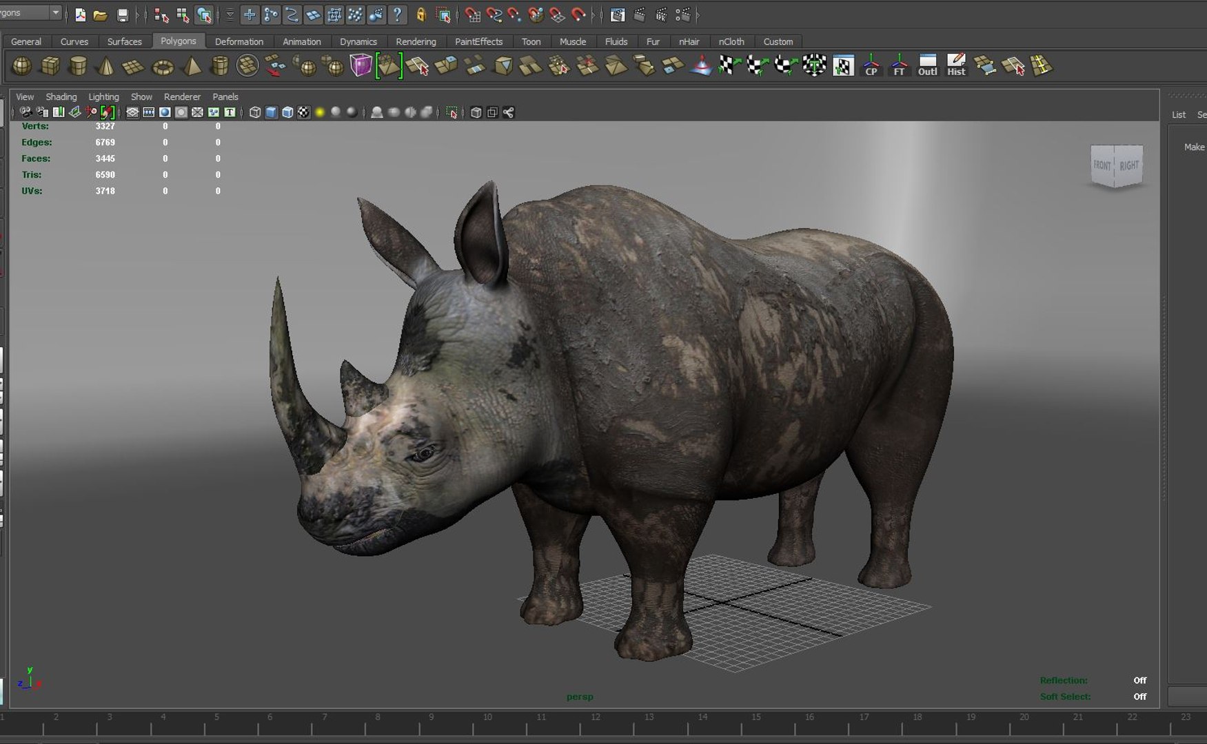 Dirty Rhino Rigged 3D Model - TurboSquid 1268962