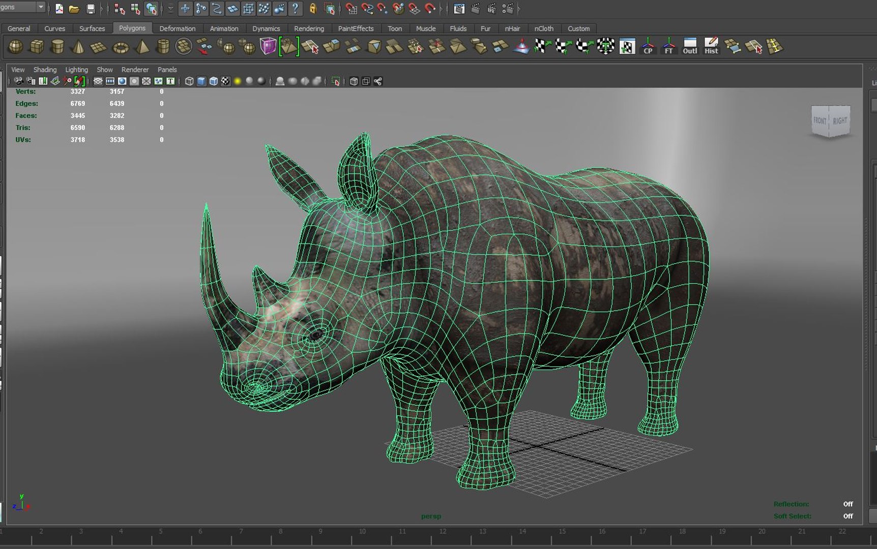 Dirty Rhino Rigged 3D Model - TurboSquid 1268962