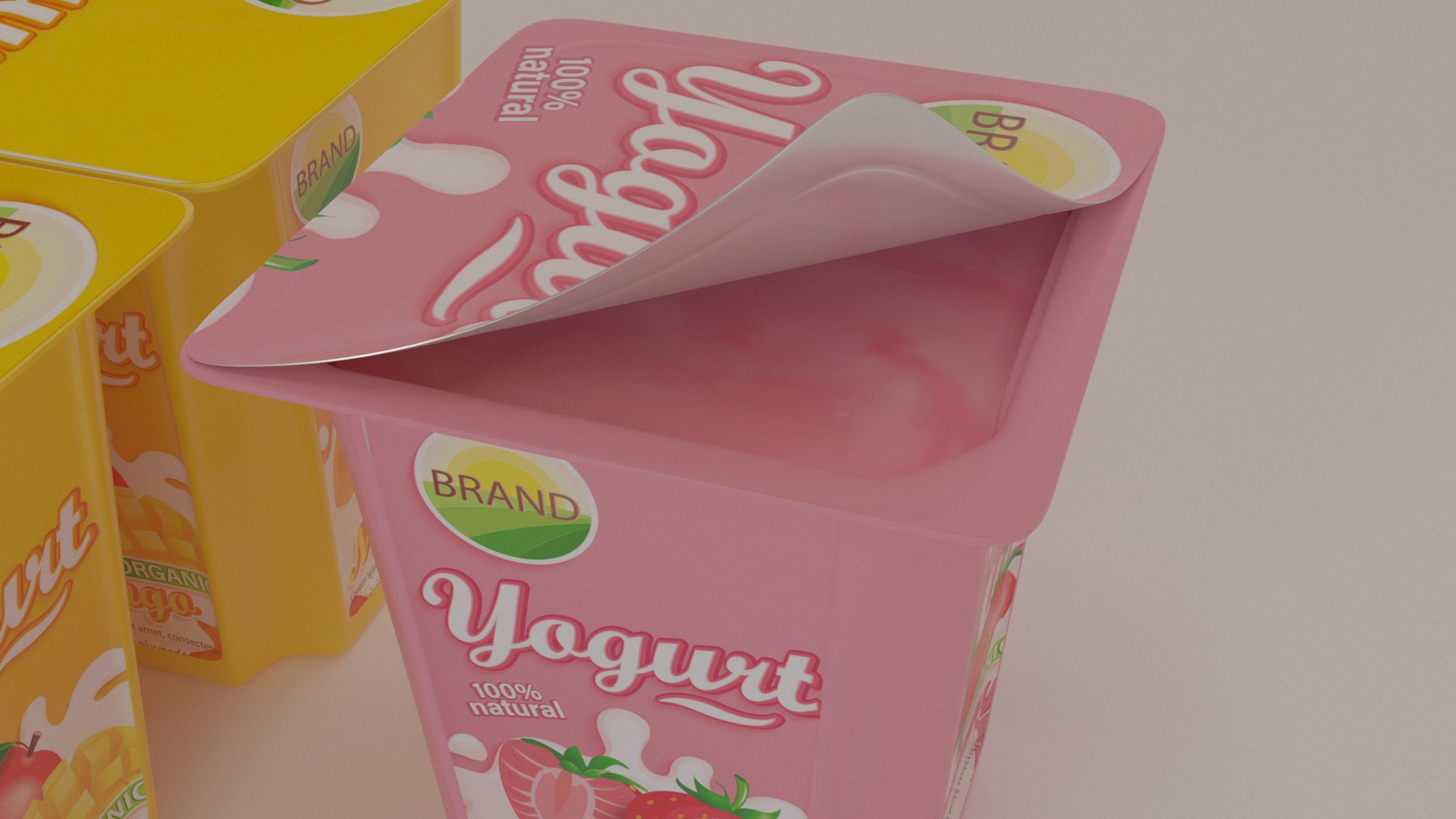 Flavoured Yogurt Model - TurboSquid 1577787